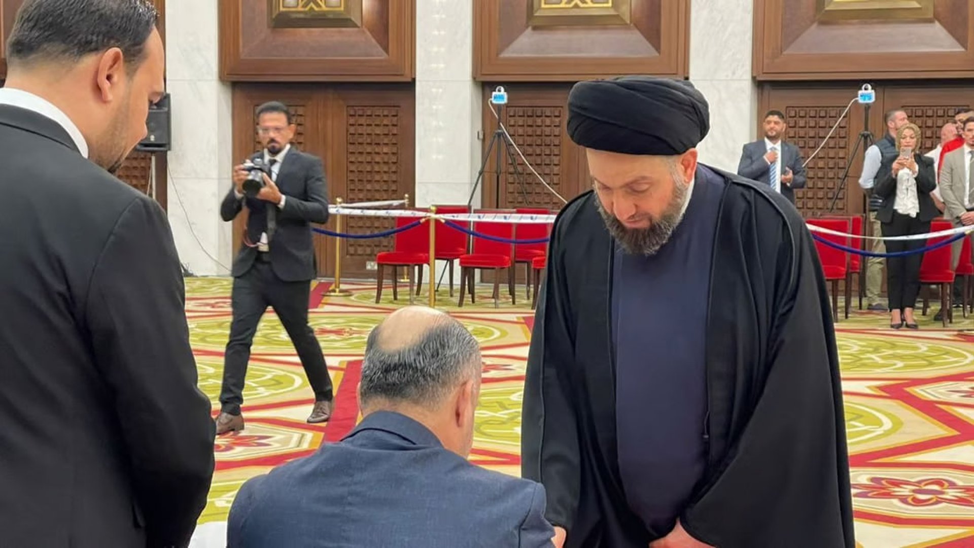 Former PM Adel Abdul-Mahdi and Ammar Al-Hakim cast votes