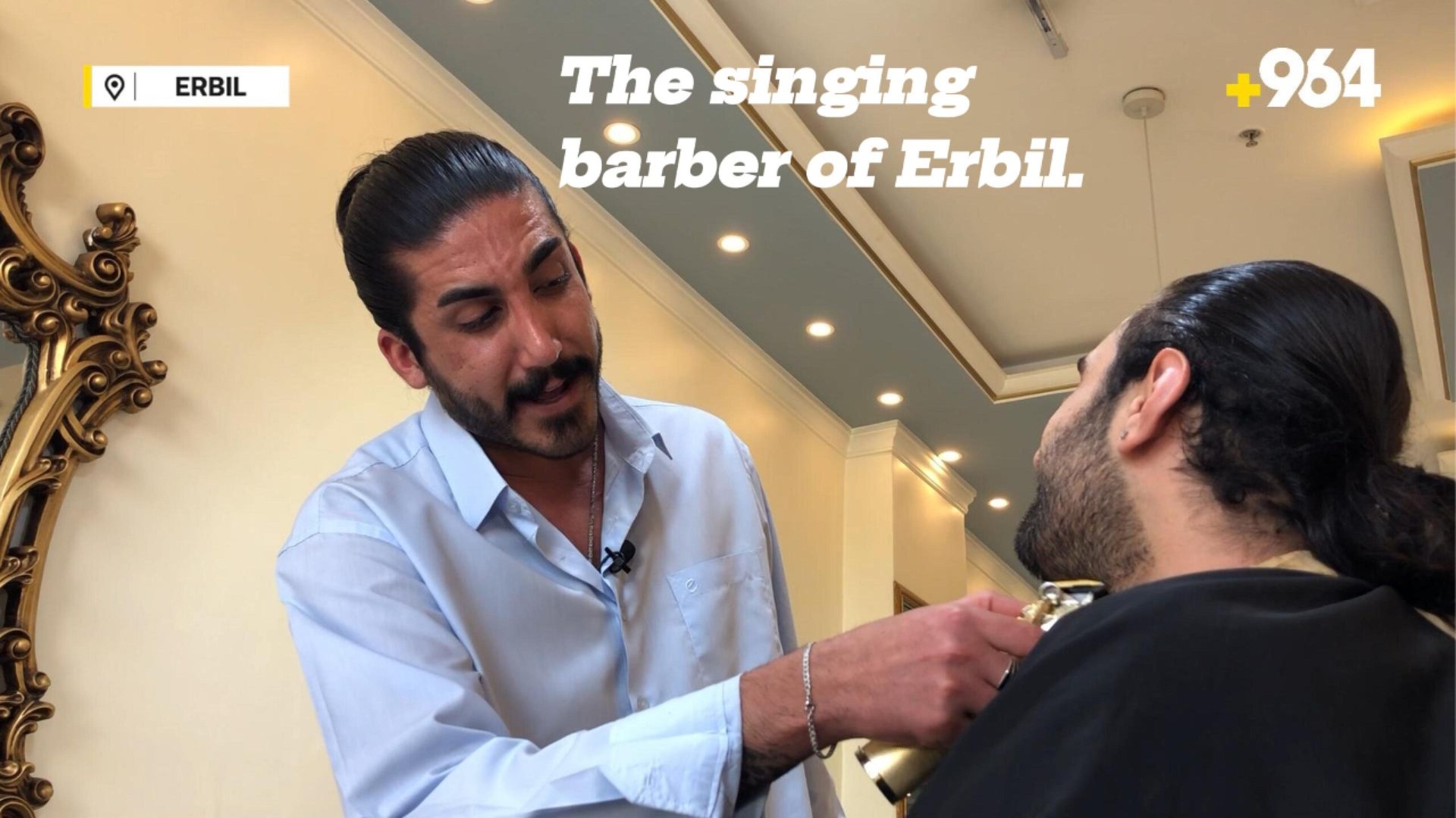 Erbil barber serenades clients with Kurdish folk songs while cutting ...